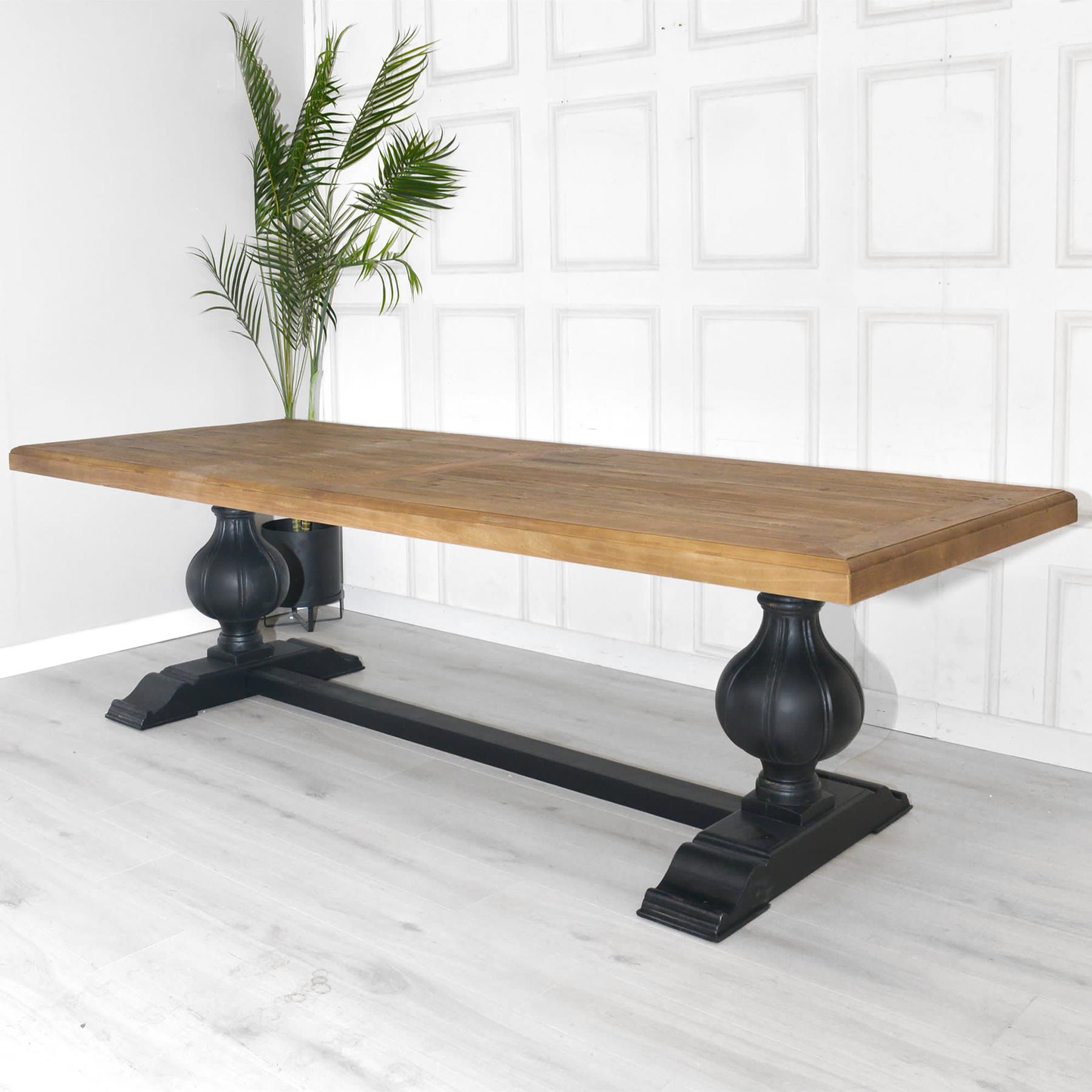 Large Reclaimed Wood Bulb Leg Dining Table - Nicky Cornell