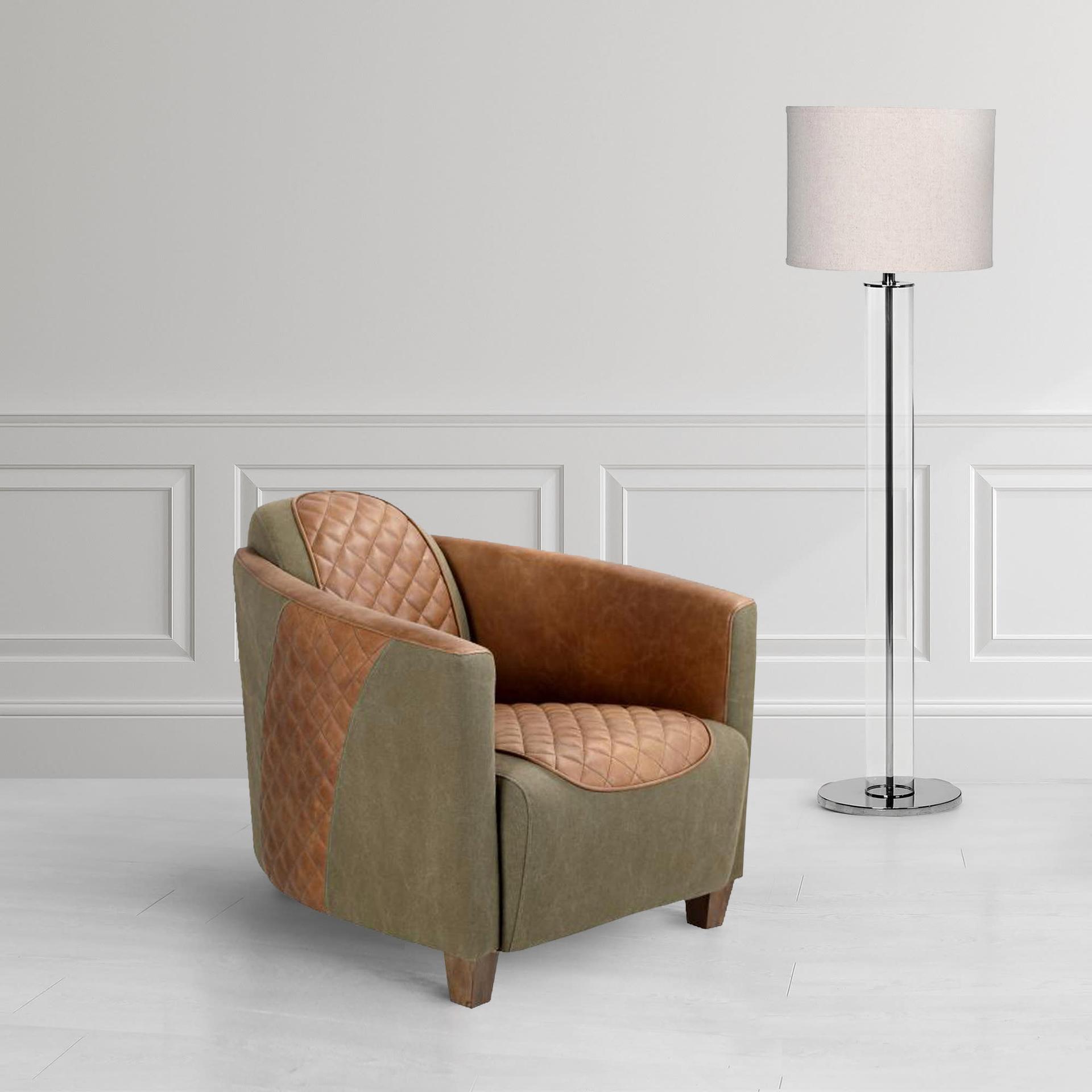 Vintage Leather Two Tone Quilted Armchair - Nicky Cornell