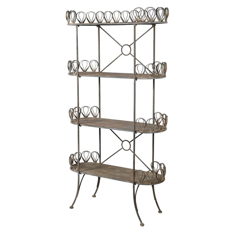 Distressed Iron Scalloped Display Unit - Nicky Cornell
