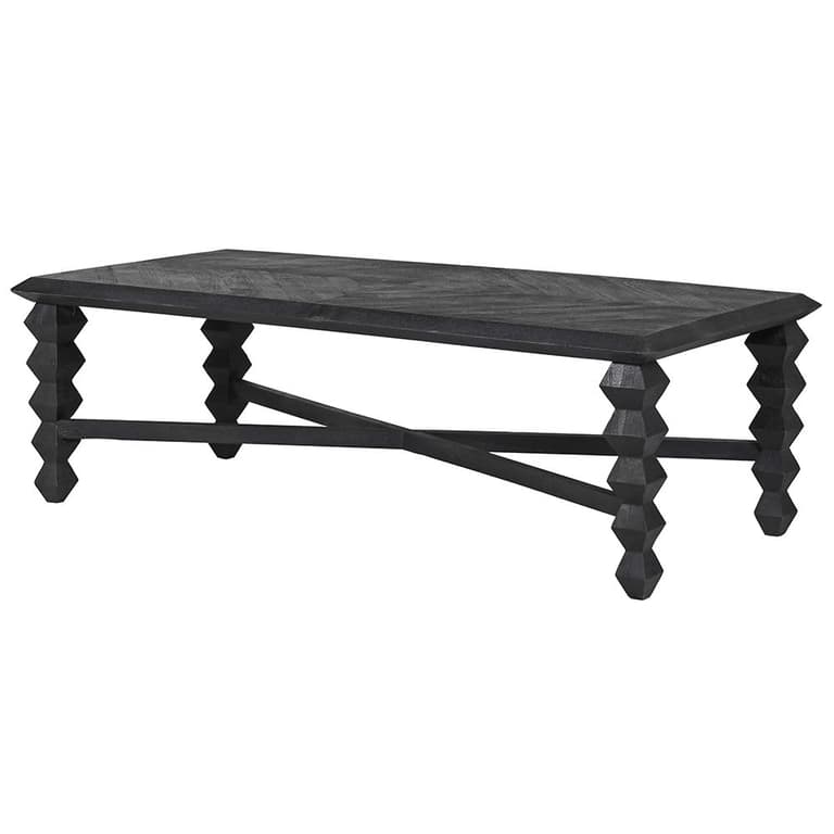 Kanjara Black Geometric Leg Coffee Table - Nicky Cornell