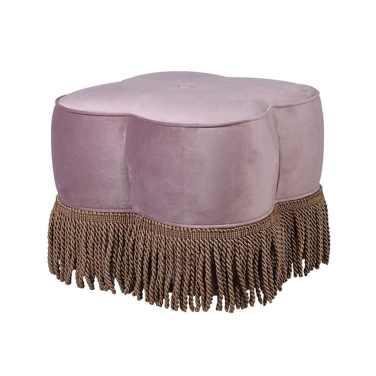 Rose Pink Fringed Stool - Nicky Cornell