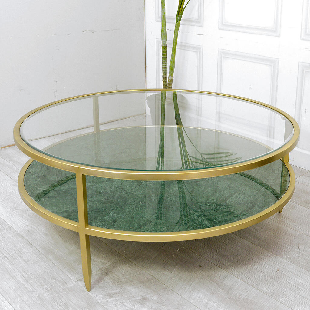 Green Marble Round Coffee Table - Nicky Cornell