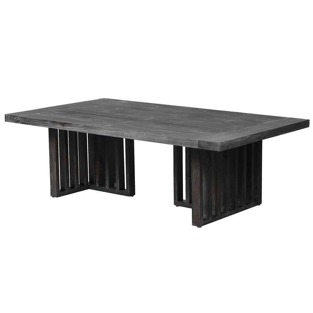Black Slatted Legs Coffee Table - Nicky Cornell