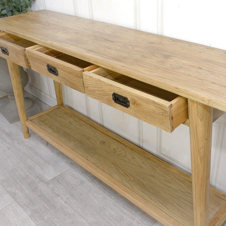 Oak Hall Console Table with Shelf - Nicky Cornell